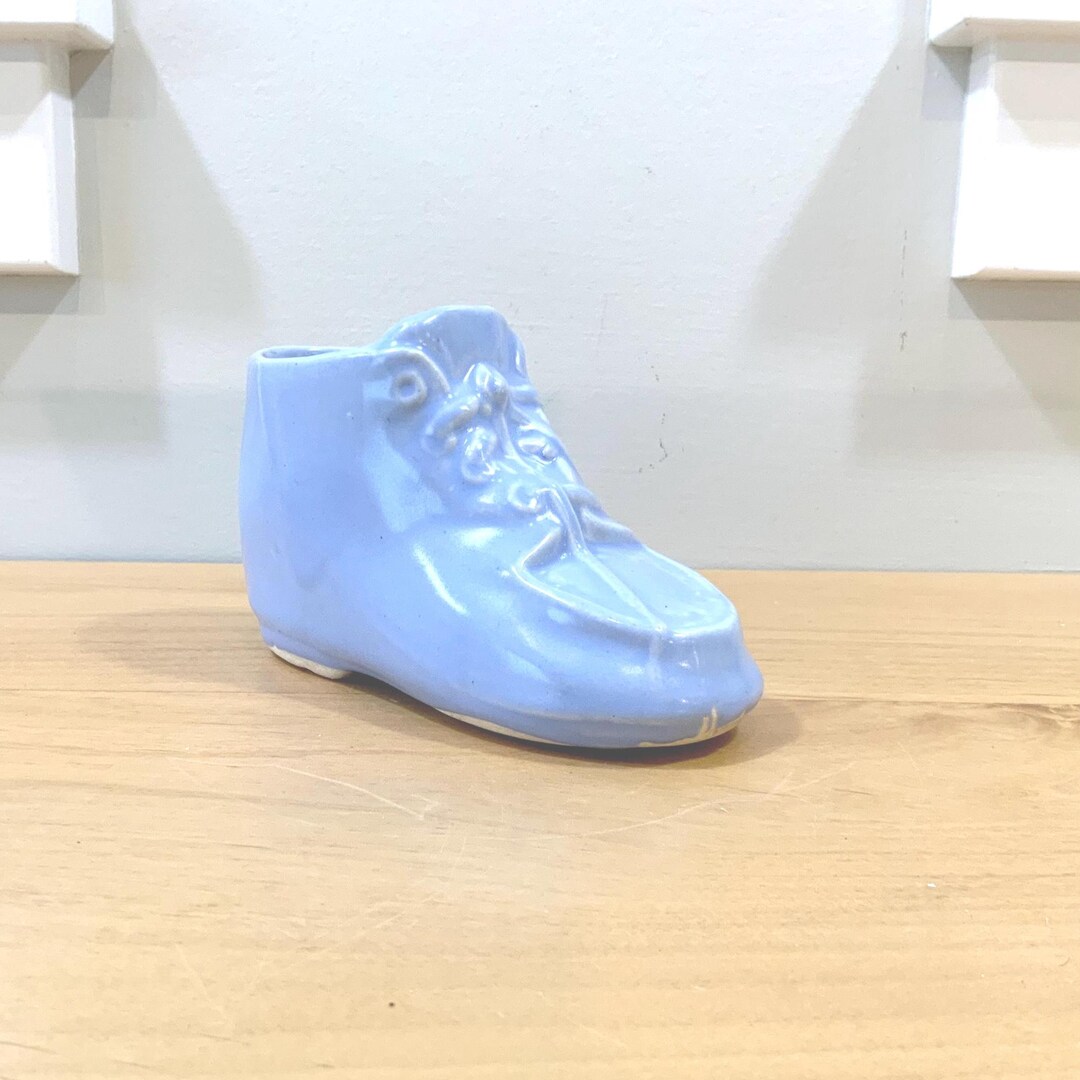 Vintage Mccoy Blue Baby Shoe Planter, Unmarked - Etsy