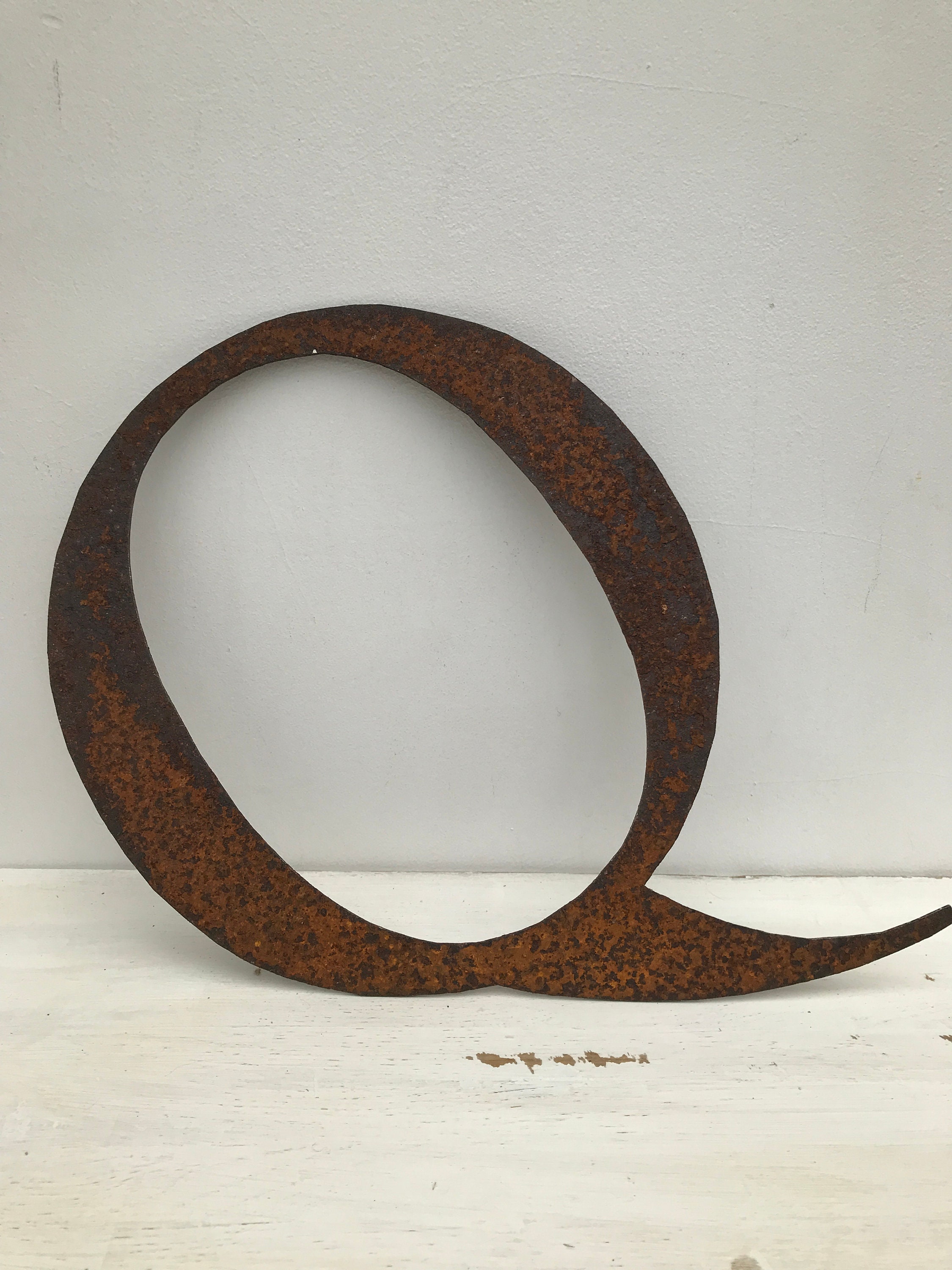Antique metal letter Q Letter wall hanging large rustic | Etsy