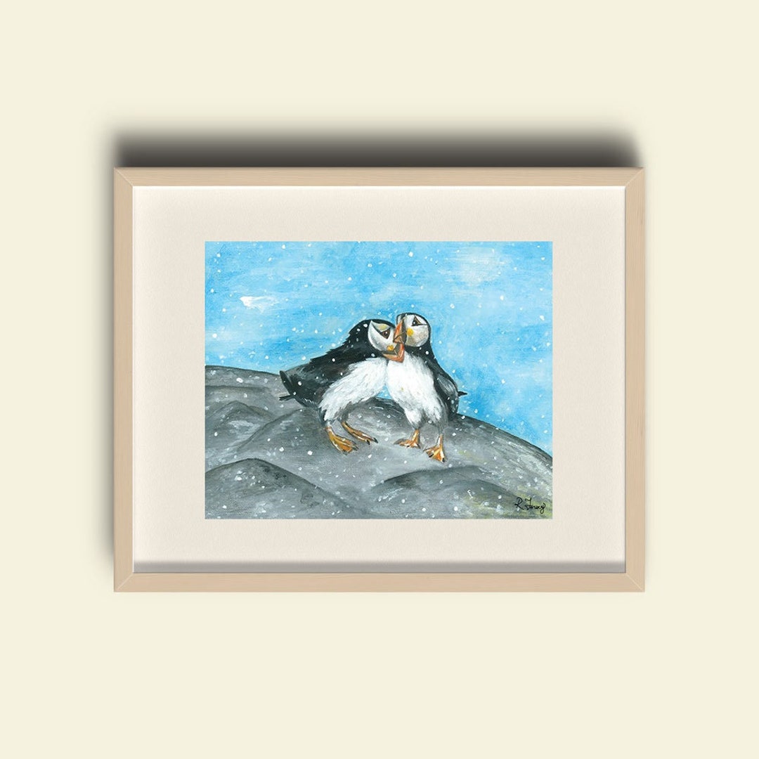 Two Birds of a Feather - Puffin Art Print - Etsy