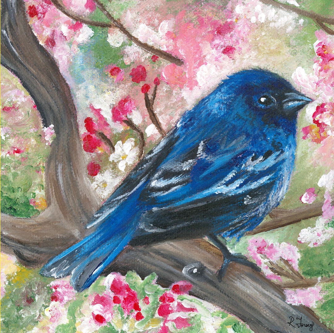 Blue Bird Art Print - Etsy