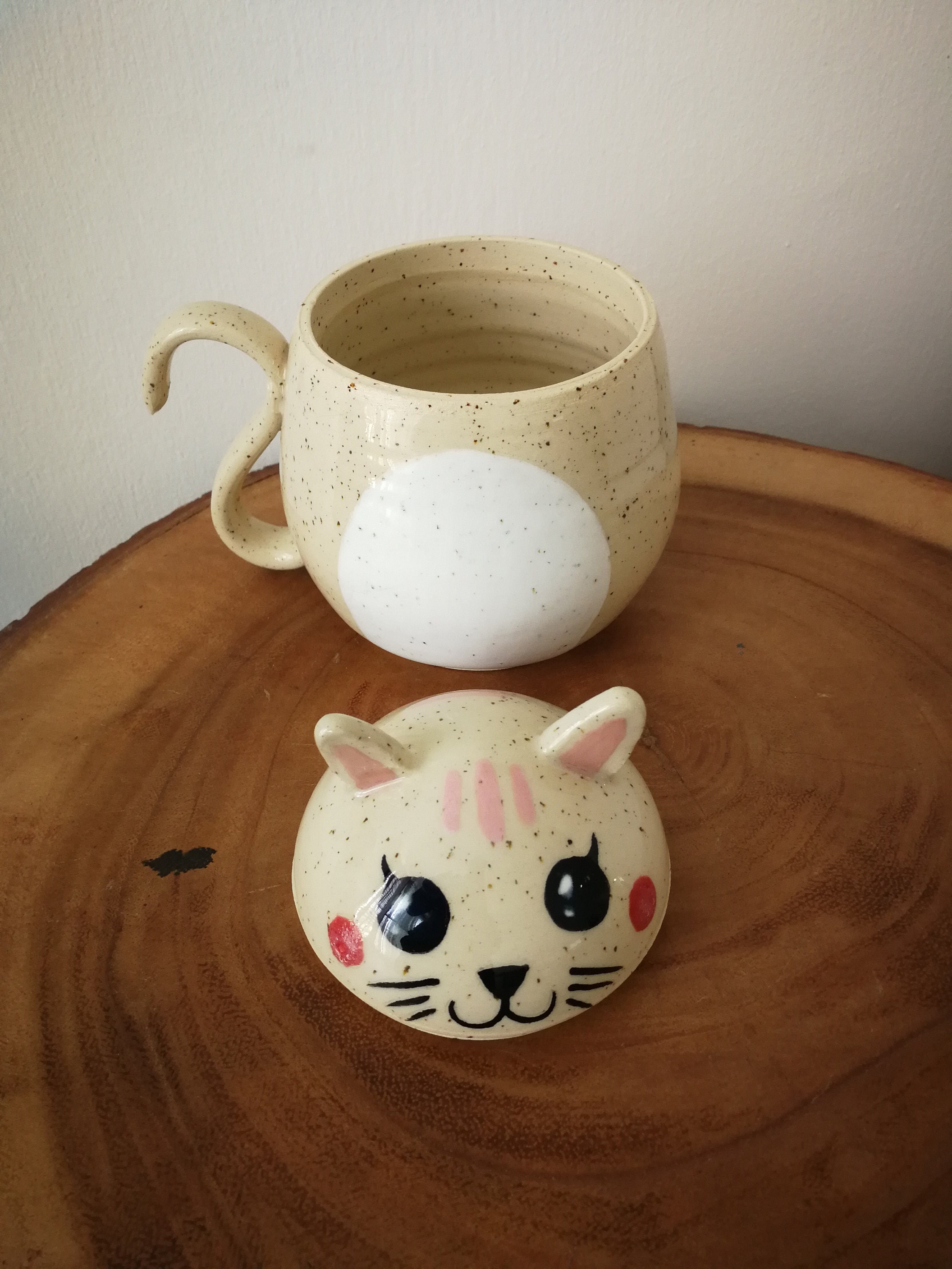 Handmade Kawaii Ceramic Cat Cat Ceramic Lidded Box Hand - Etsy