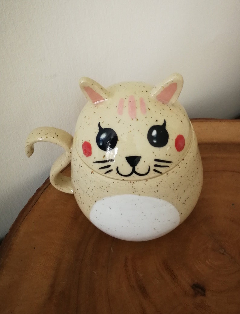 Handmade Kawaii Ceramic Cat Cat Ceramic Lidded Box Hand - Etsy