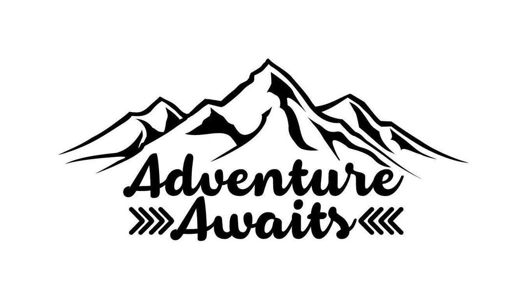 Adventure Awaits- Vinyl Decal, Sticker, Outdoors, Mountains, Car Window ...