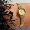RARE Vintage Gold Plated Ladies Watch by SANTIMA / Dainty Gold Cocktail ...
