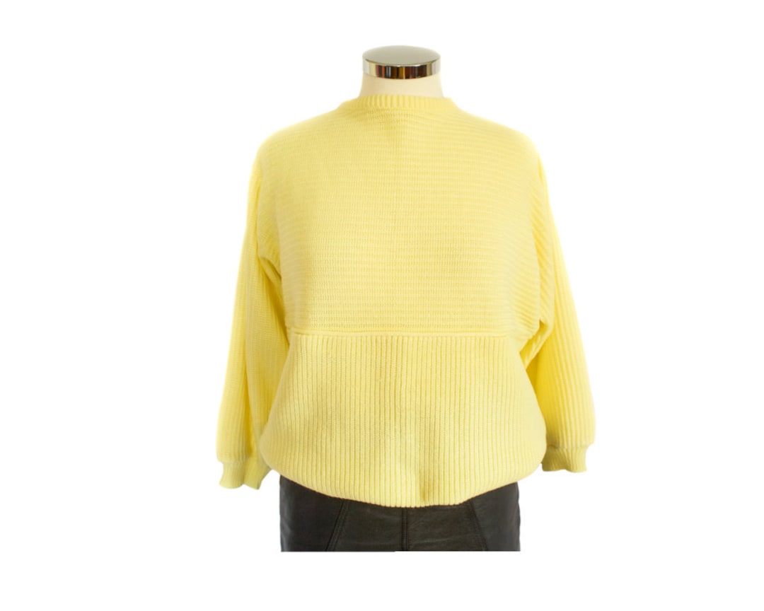 Vintage Pastel Yellow Jumper UK 14 - Etsy