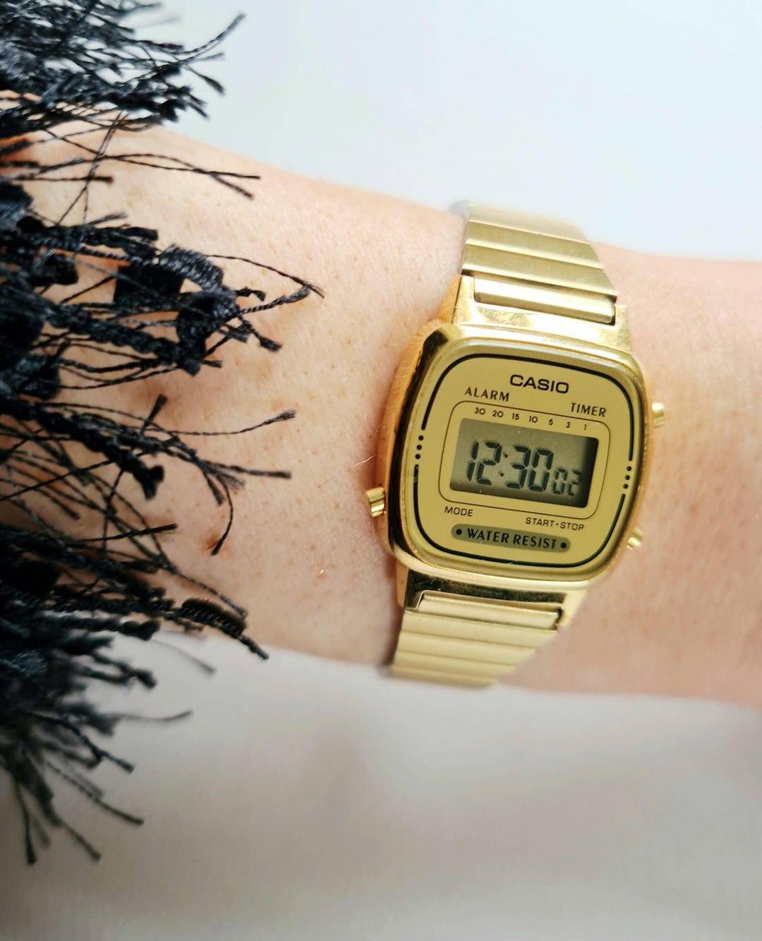 Vintage Style CASIO Digital Watch / 1980s CASIO Gold Digital Watch ...