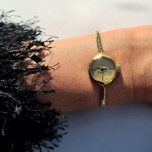 RARE Vintage Gold Plated Ladies Watch by SANTIMA / Dainty Gold Cocktail ...