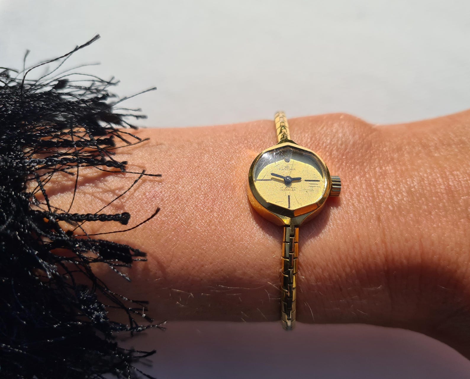 RARE Vintage Gold Plated Ladies Watch by SANTIMA / Dainty Gold Cocktail ...