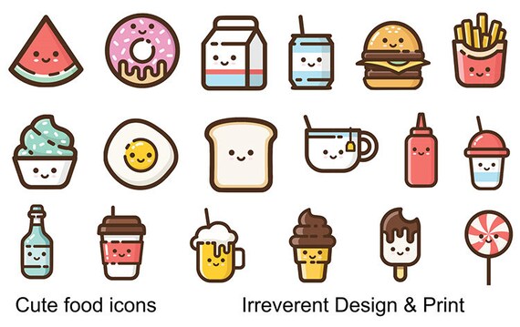 Cute Food Stickers Perfect for planners bujo kids fun and