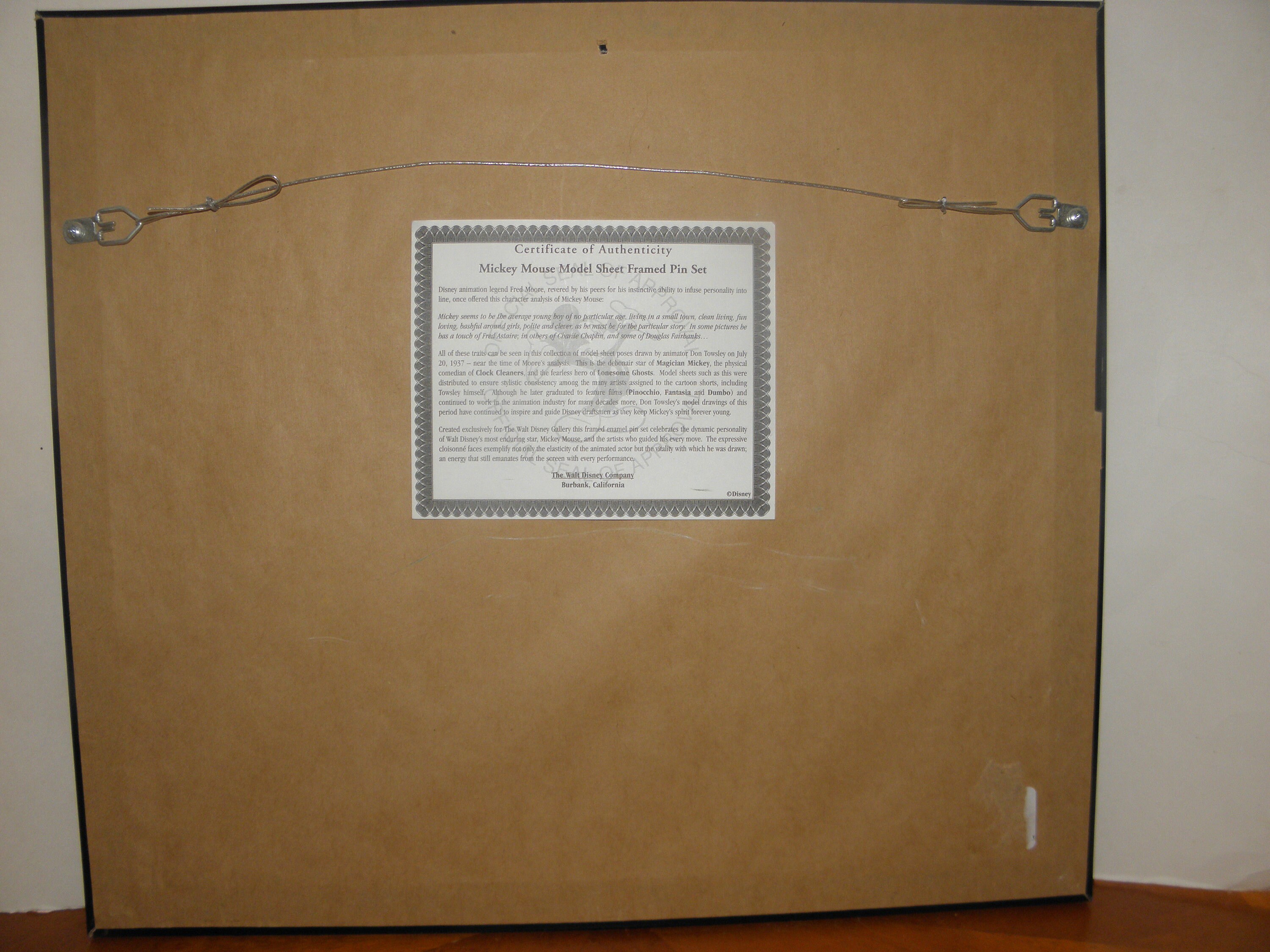 Mickey Mouse Model Sheet Framed Pin Set - Etsy