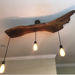 Live Edge Walnut Edison Bulb Light, Live Edge Kitchen Light, Live Edge ...