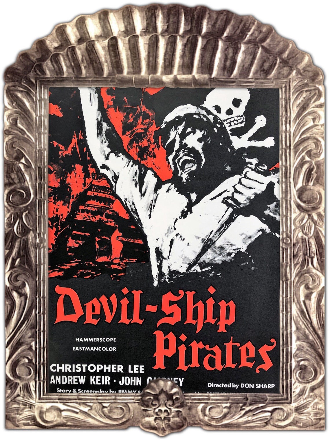 Hammer Horror poster Devil Ship Pirates 1964 vintage | Etsy