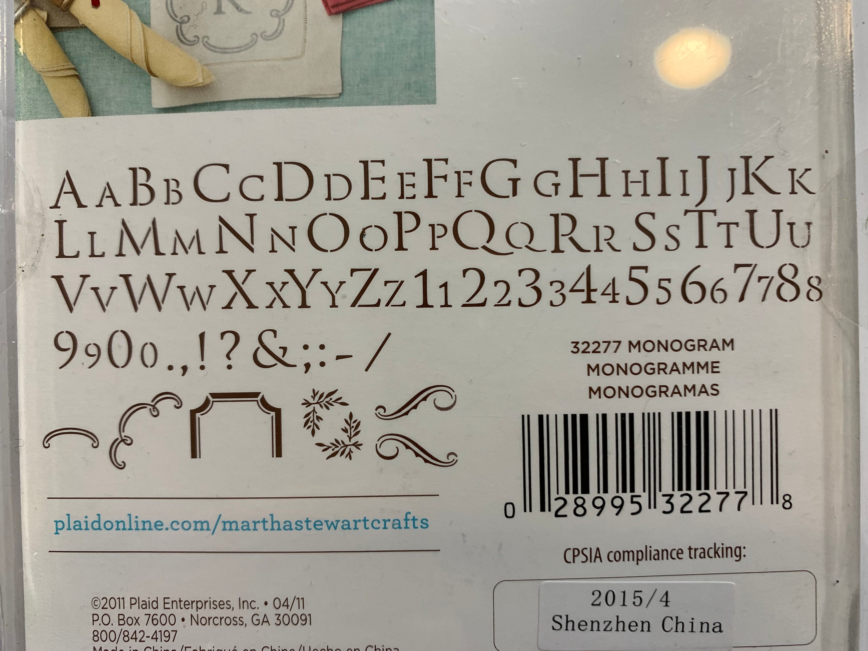 Martha Stewart Monogram Serif Stencil Set, Alphabet Stencil Set, Serif ...