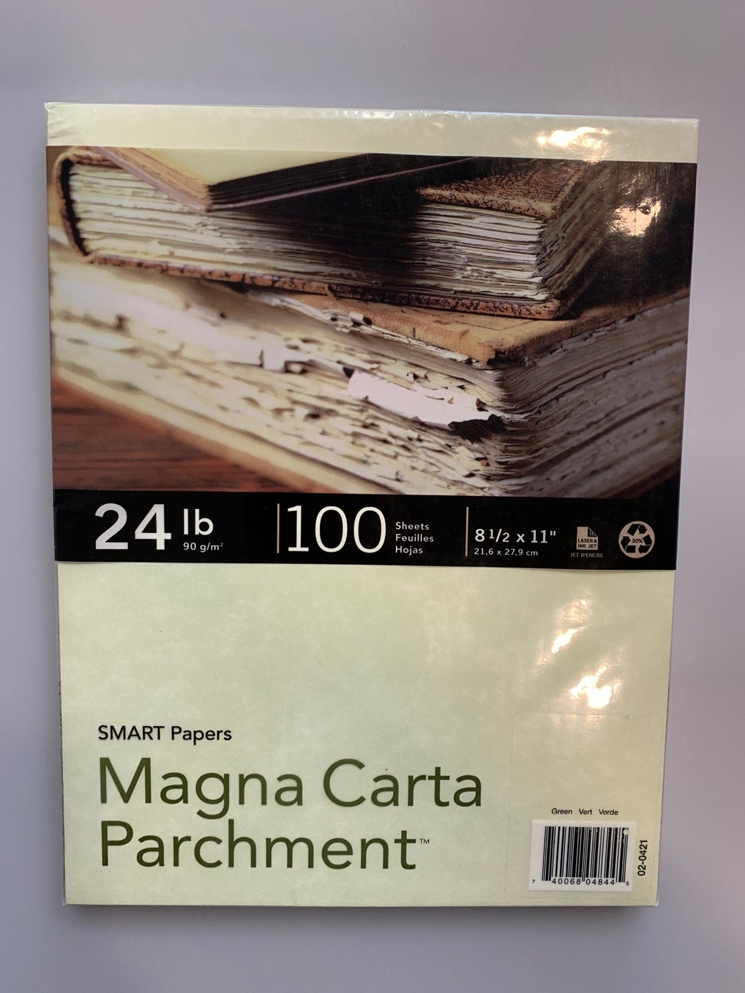 100 Sheets Parchment Paper, Letter 8.5" X 11" Size, Green Paper, 24lb ...