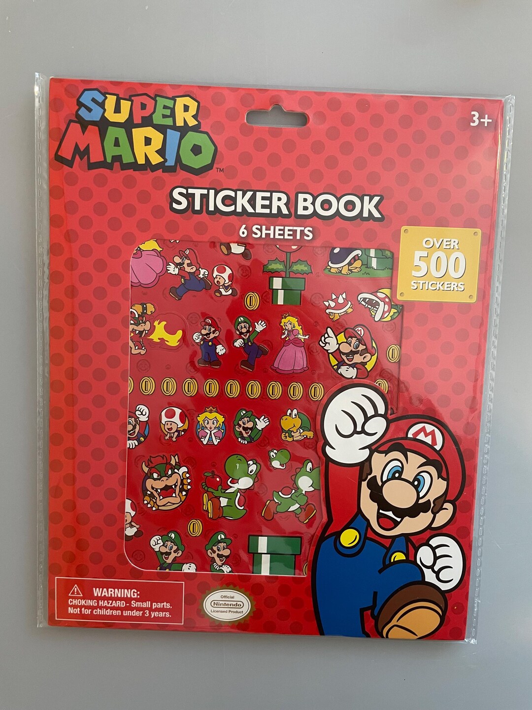 Super Mario Sticker Book 6 Sheets, Over 500 Stickers Included, New and ...
