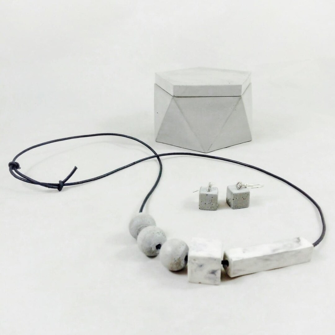 Concrete Jewelry Set - Etsy