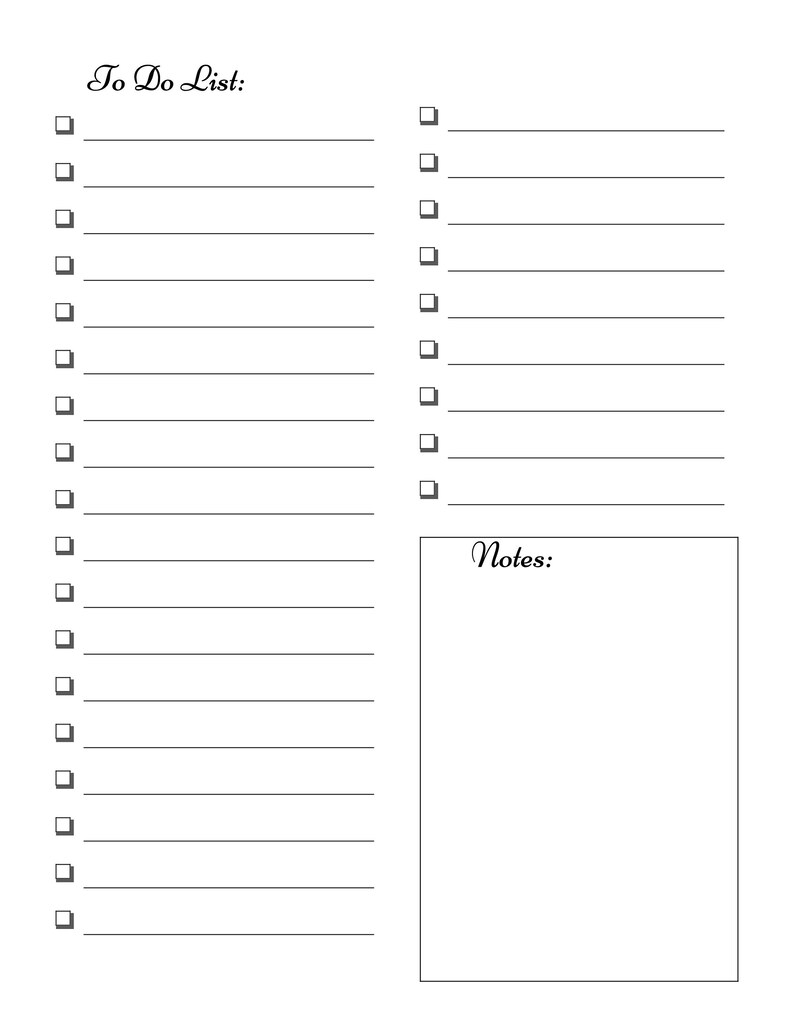 Large Print, "to Do" List, Printable, Instant Download - Etsy