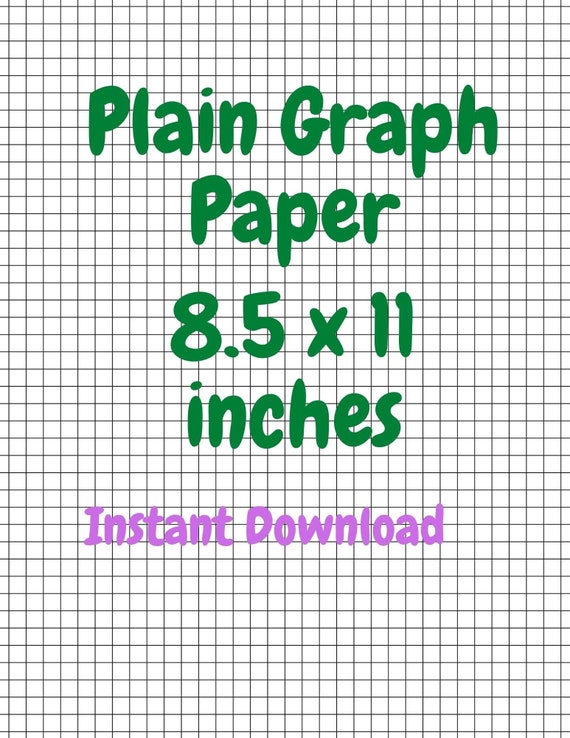 Plain Graph Paper Instant Download 8.5 X 11 Inches - Etsy