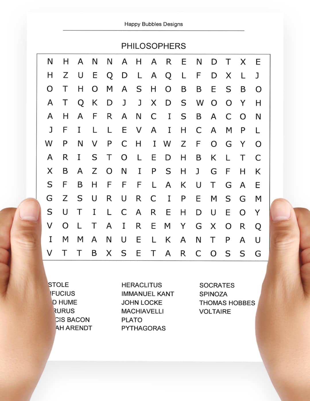 Philosophers Word Search Puzzle in Large Print - Etsy