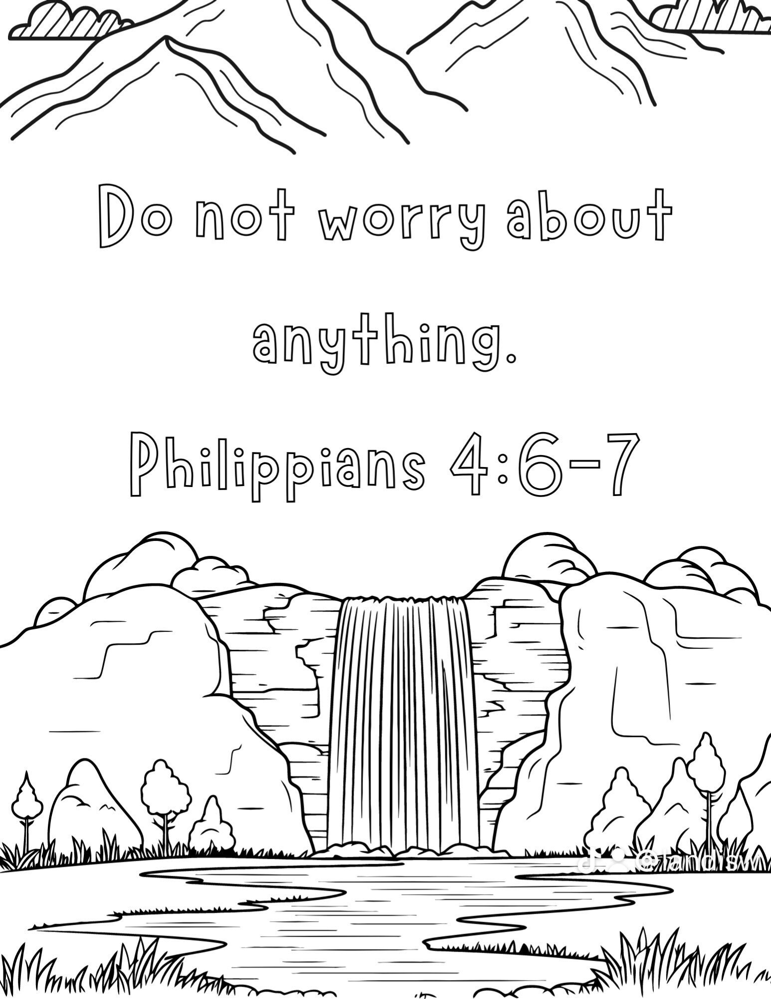 Do Not Worry About Anything Coloring - Etsy