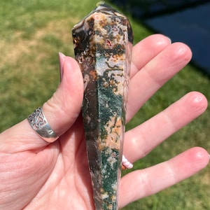 Red Moss Agate Wand, Natural Gemstones, One of a Kind, Unique Patterns ...