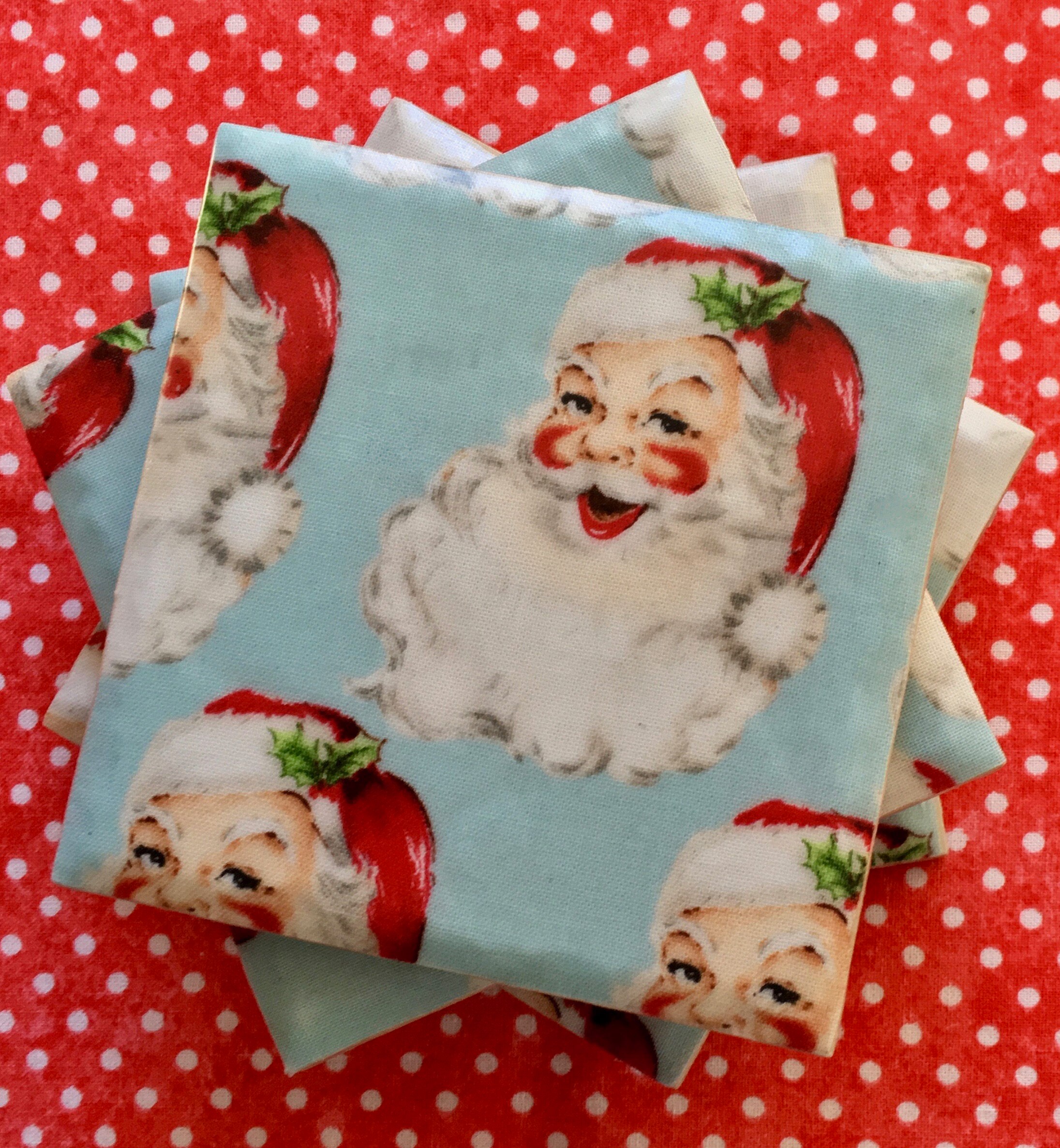 Christmas Ready With Four Vintage Santa Clause Tile - Etsy