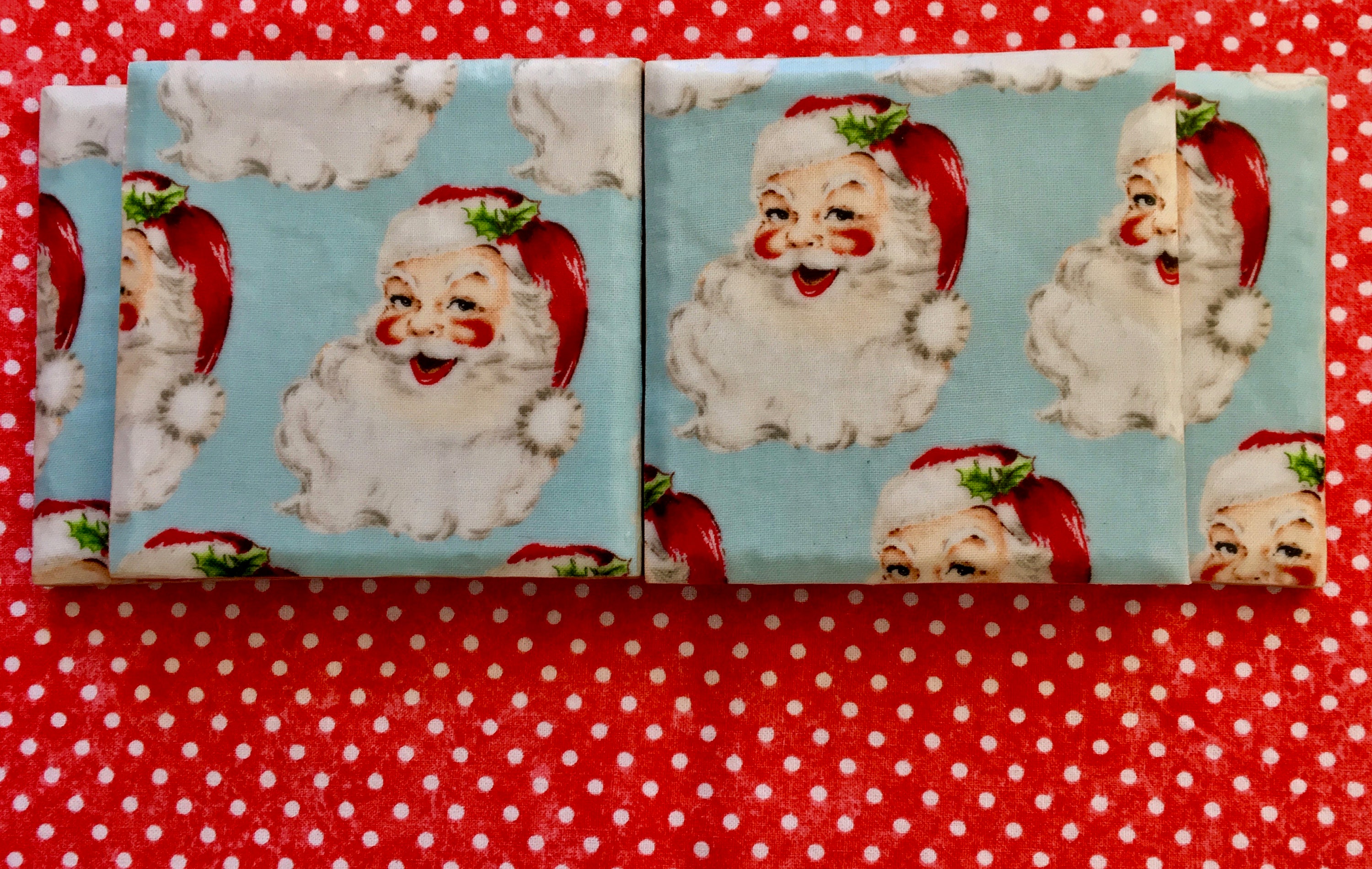 Christmas Ready With Four Vintage Santa Clause Tile - Etsy