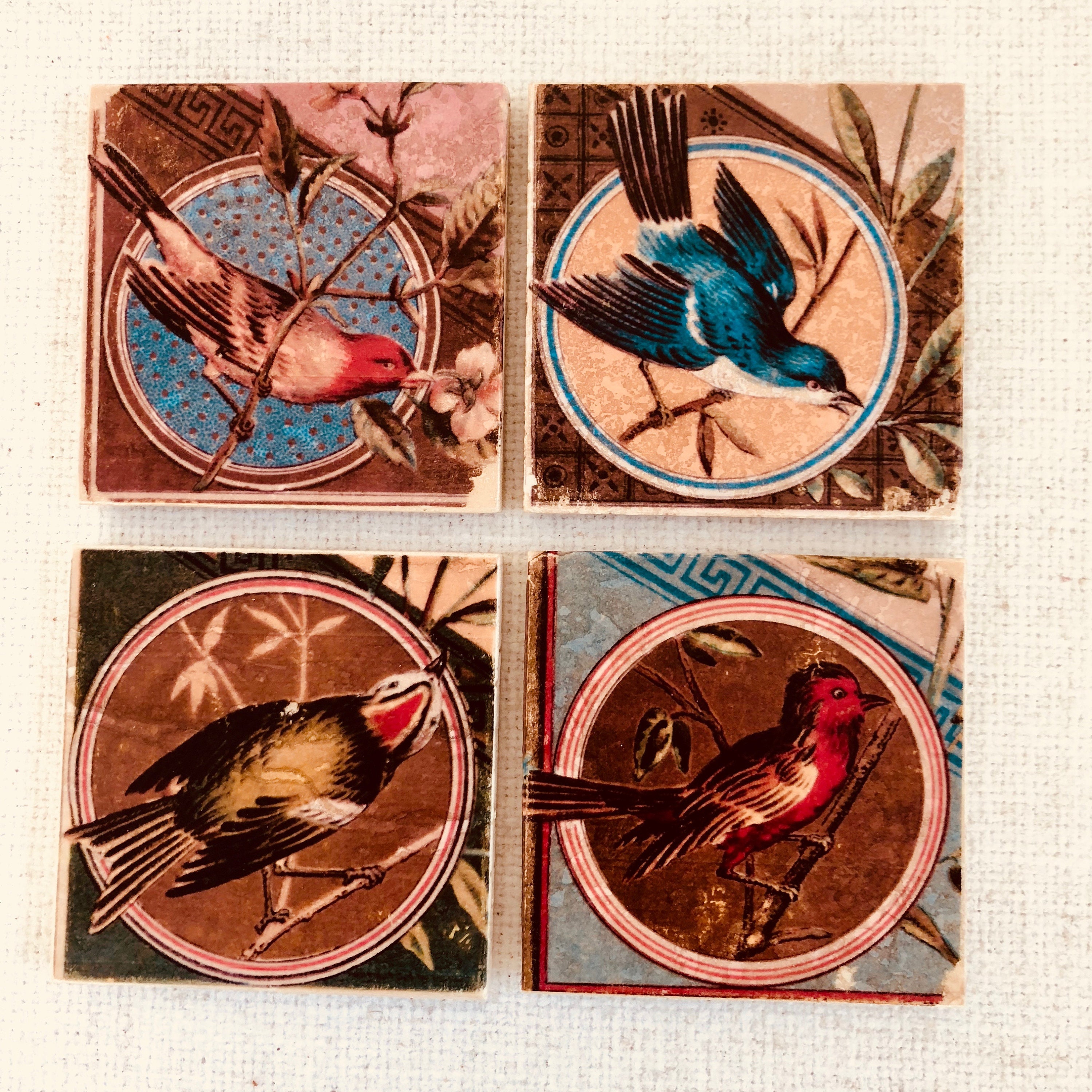 Home & Living Four Vintage Artist Design Highland Graphic Stone ...