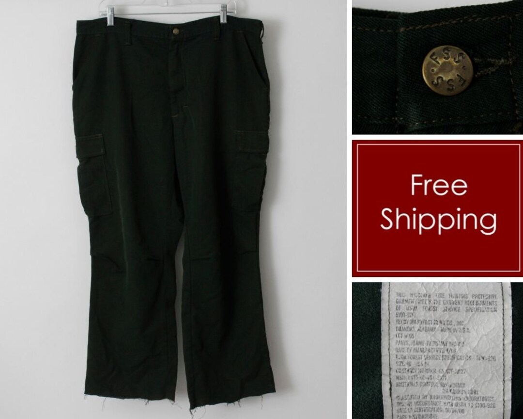 Vintage Men's Forest Service Pants Green Fire Fighter FSS Retro 37 X 28 ...