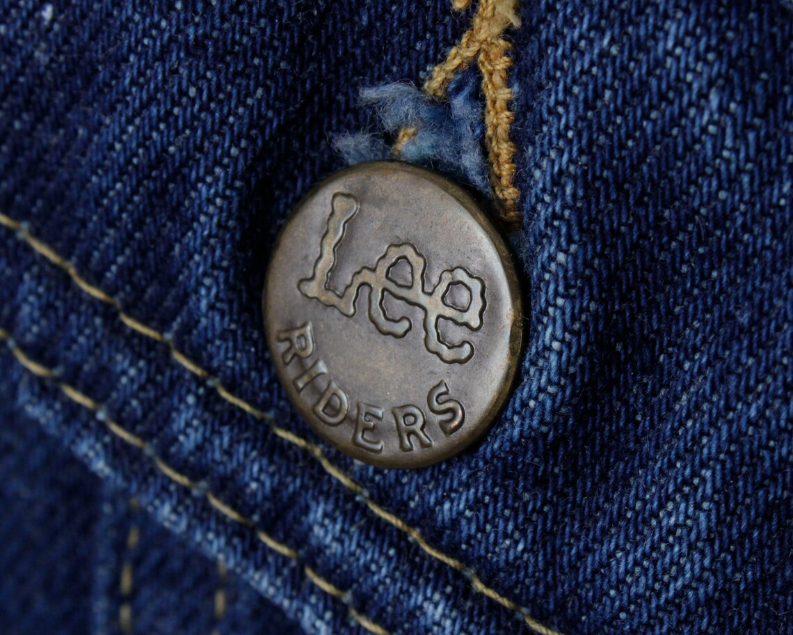 Vintage 80's Denim Jacket Lee Men's Gasoline Social - Etsy