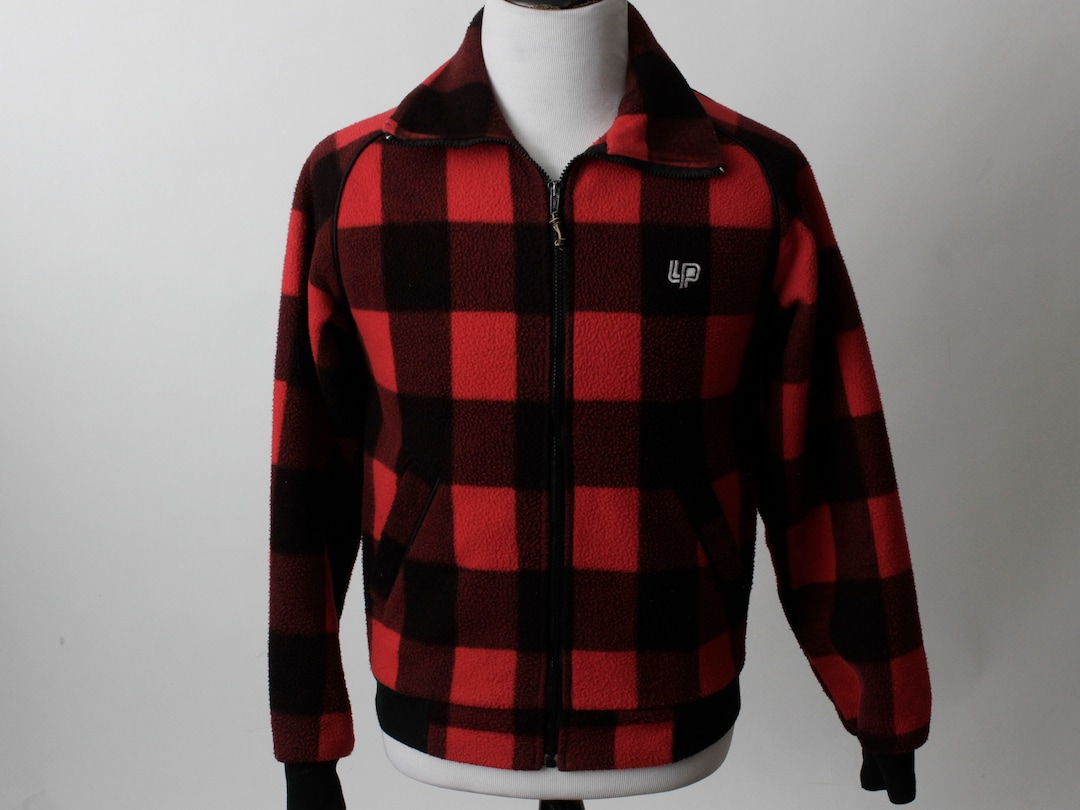 Vintage Plaid Jacket Buffalo Plaid Jacket Red Black Plaid Vintage ...