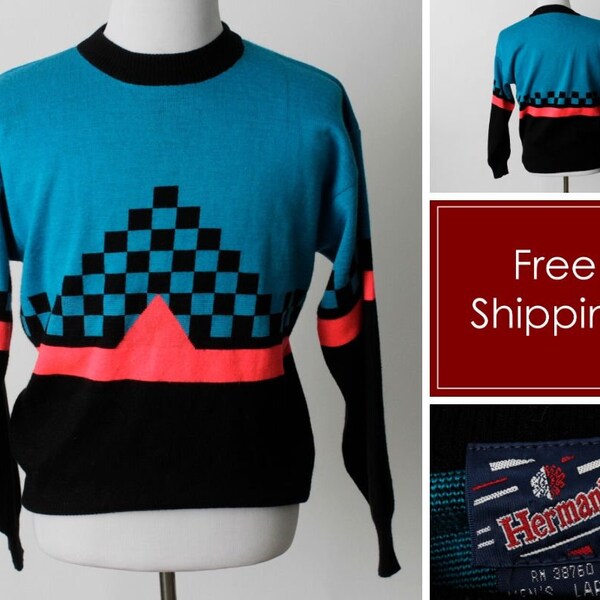 80s Triangle Sweater - Etsy