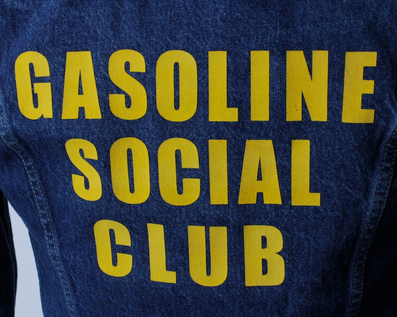 Vintage 80's Denim Jacket Lee Men's Gasoline Social - Etsy