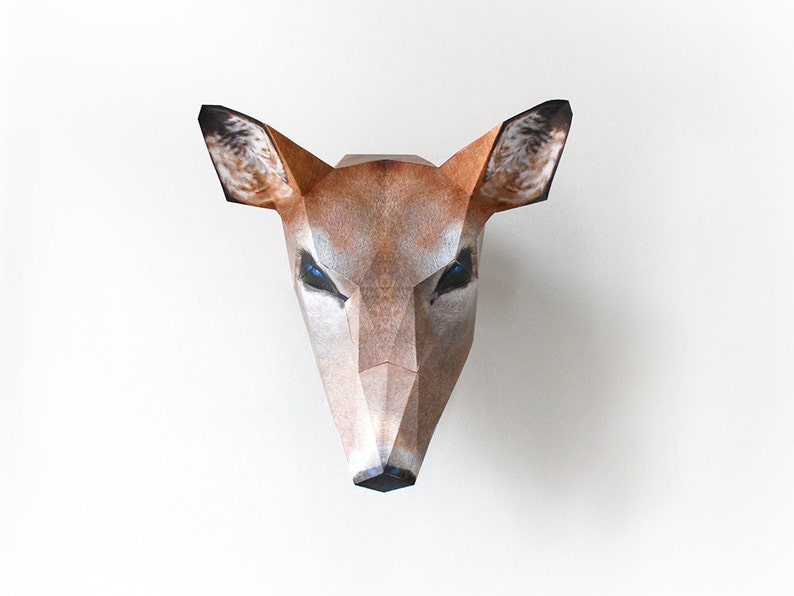 Deer Mask Printed Paper Mask Faux Taxidermy Eco-friendly Recycled Card ...