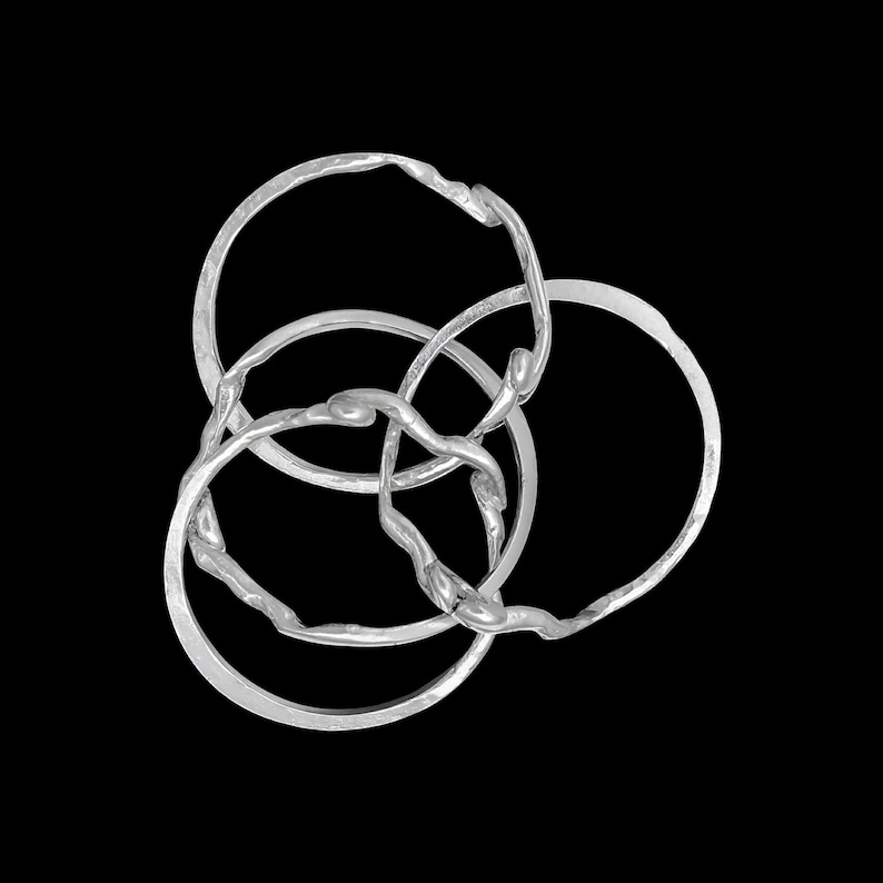 4 Piece Sterling Silver Puzzle Ring - Etsy