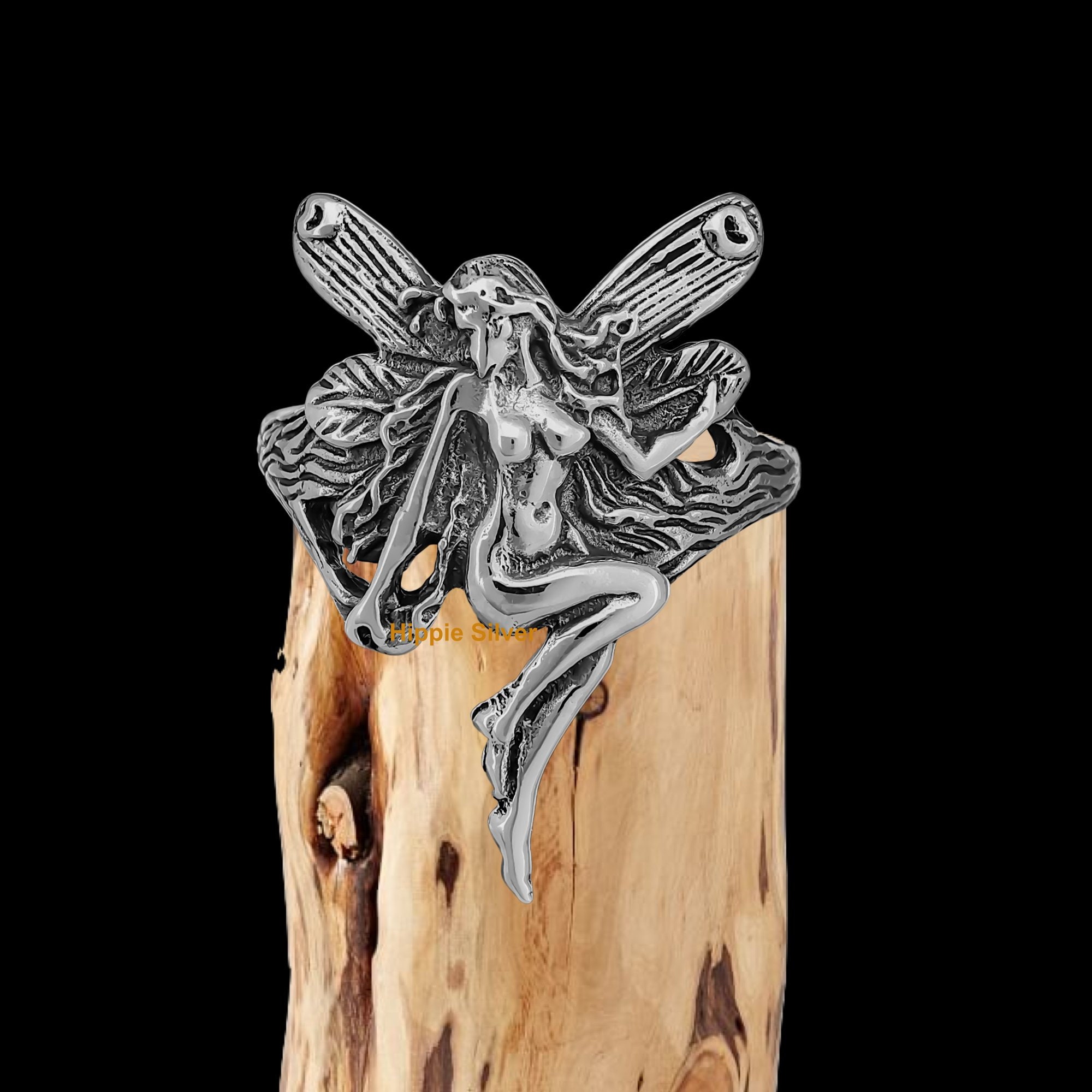 Beautiful Sterling Silver Ring With Faerie Fairy Design - Etsy