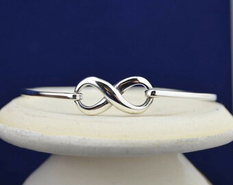 Sterling Silver Infinity Bangle Bracelet. forever - Etsy