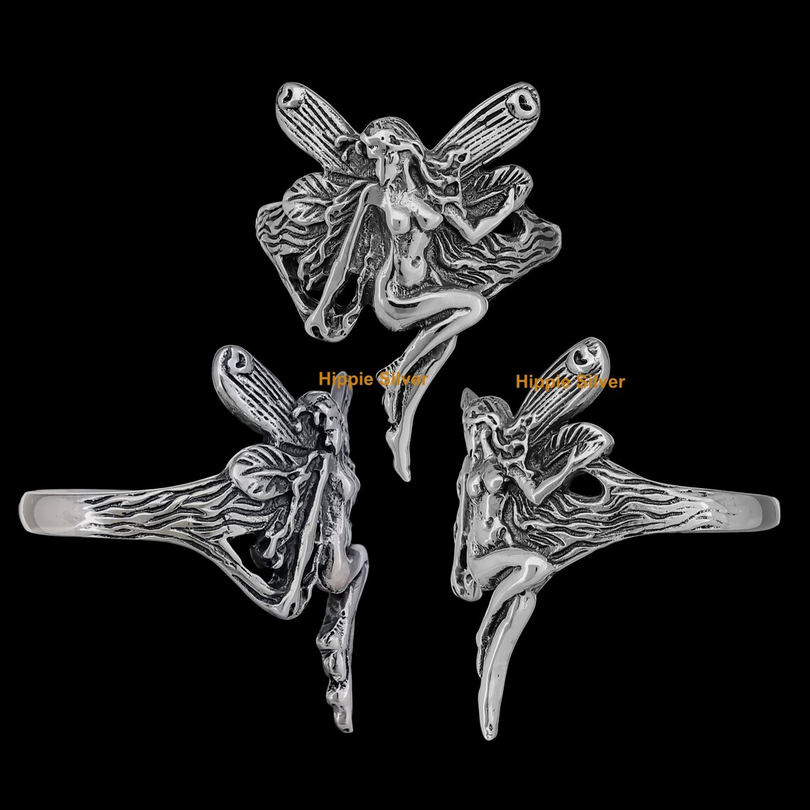 Beautiful Sterling Silver Ring With Faerie Fairy Design - Etsy