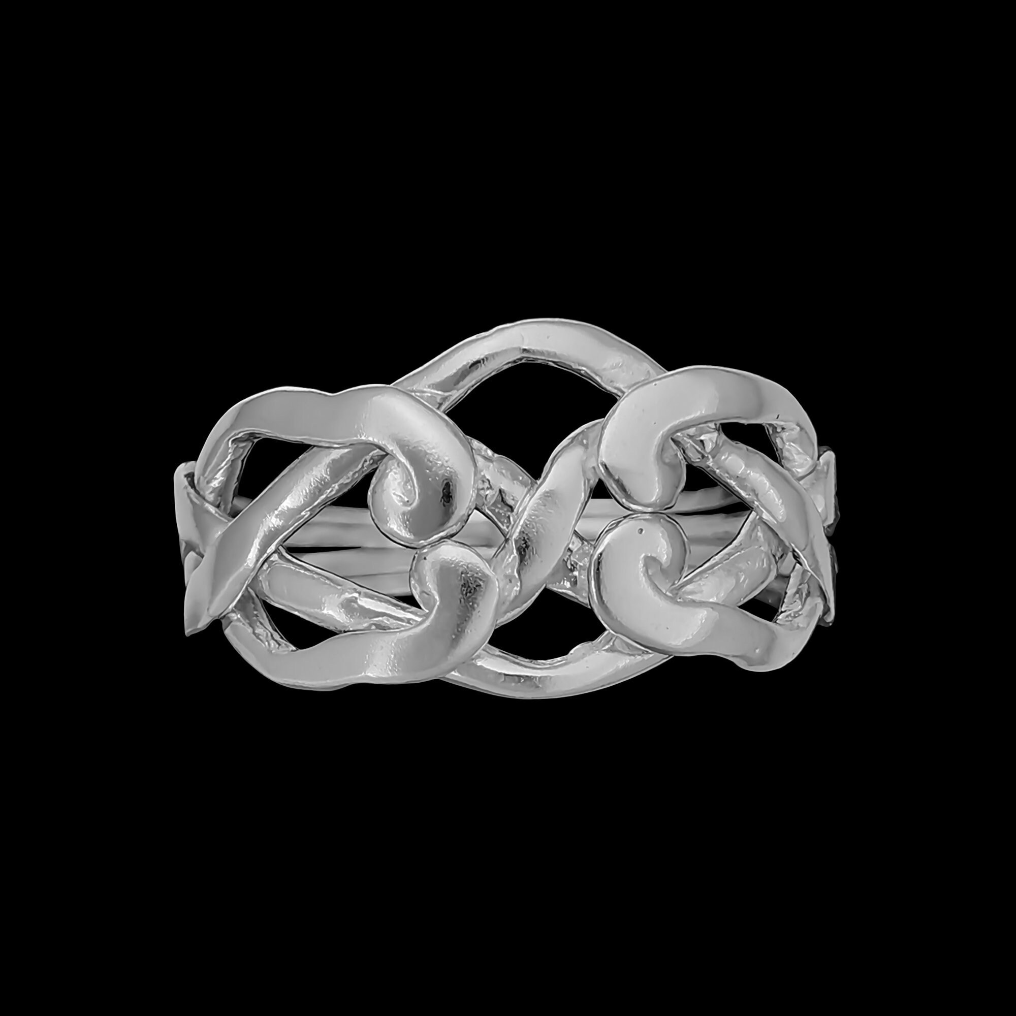 4 Piece Sterling Silver Puzzle Ring - Etsy