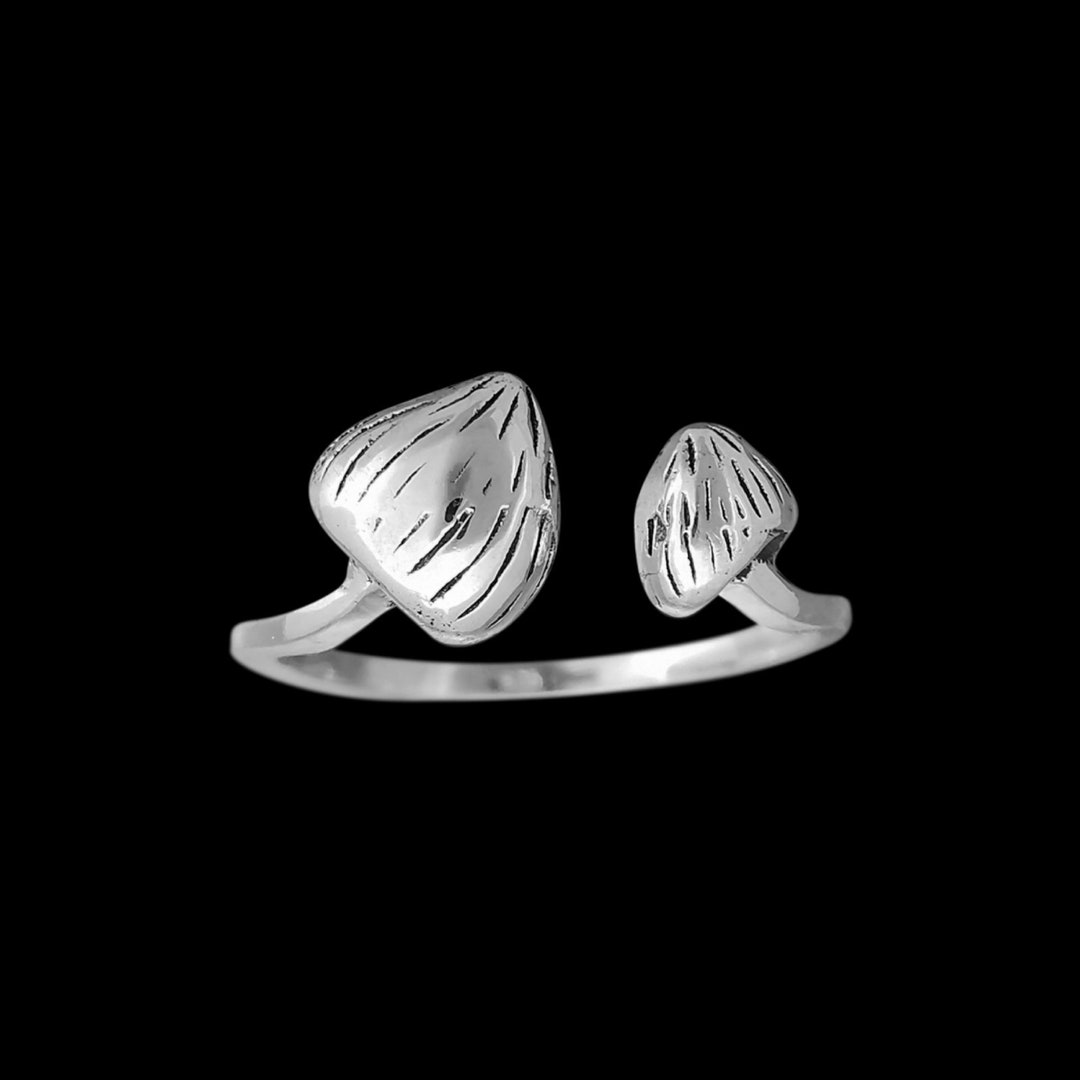 Magical 925 Sterling Silver Toadstool Mushroom Ring - Adjustable Alice ...