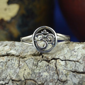 Beautiful Sterling Silver Ring With Ohm OM Design - Etsy