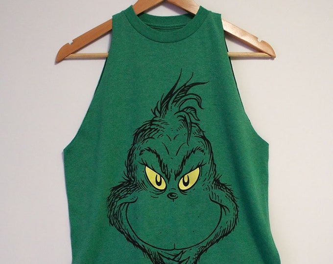Upcycled | Converted Into Tank | Cut-sleeve Dr Seuss the Grinch Who ...