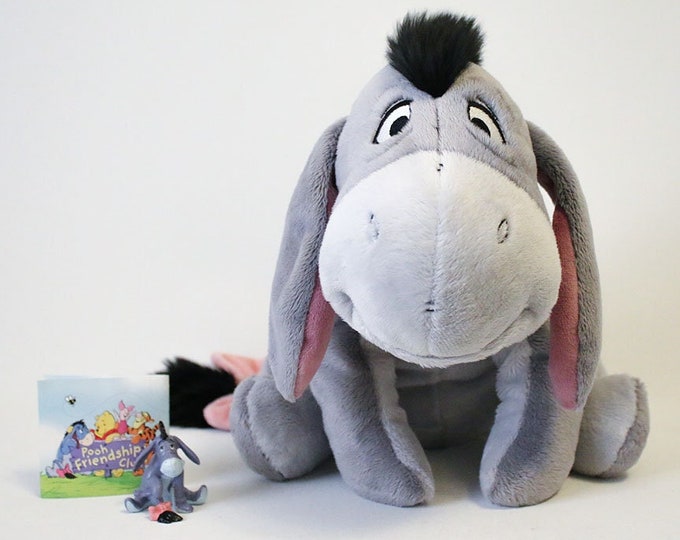 Get Both Large Eeyore Soft Plush W/ Velcro Tail PLUS Miniature Eeyore ...