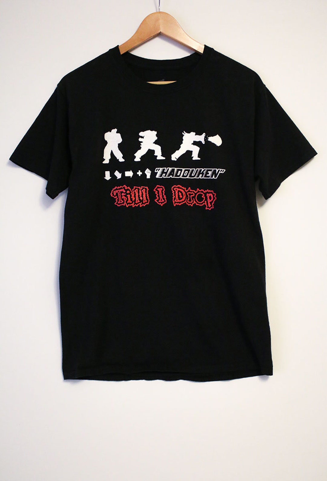 Street Fighter Hadouken Controller Button Symbols Black T-shirt Size ...