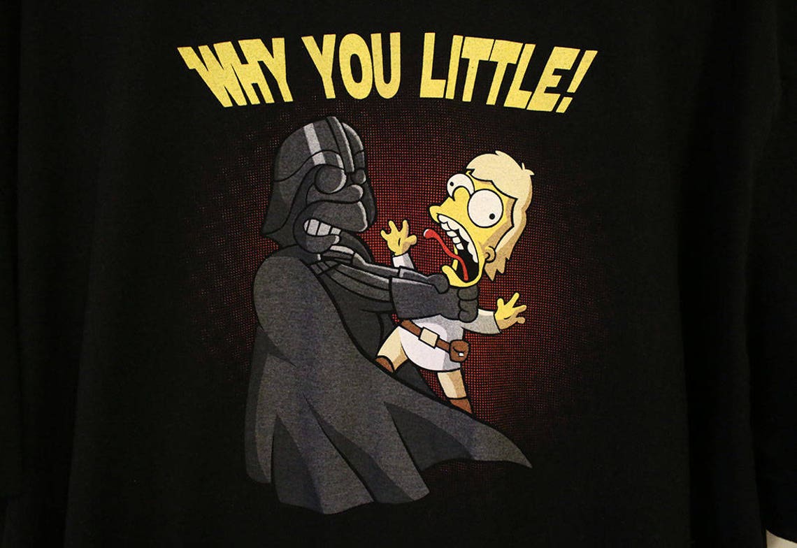 Retro the Simpsons Star Wars Darth Vader Luke Skywalker - Etsy