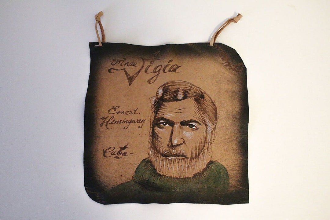 Ernest Hemingway Portrait Leather Art | Ernest Hemingway Leather ...