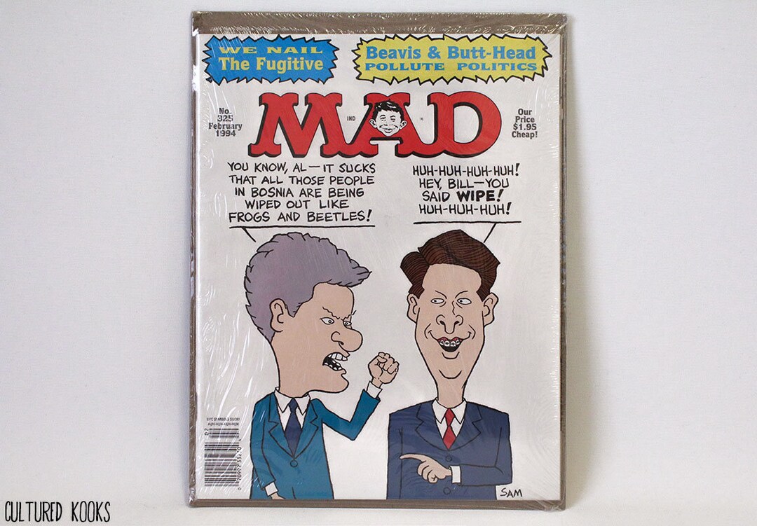 Buy SEALED Vintage 1994 Beavis & Butthead Pollute Politics- Mad ...