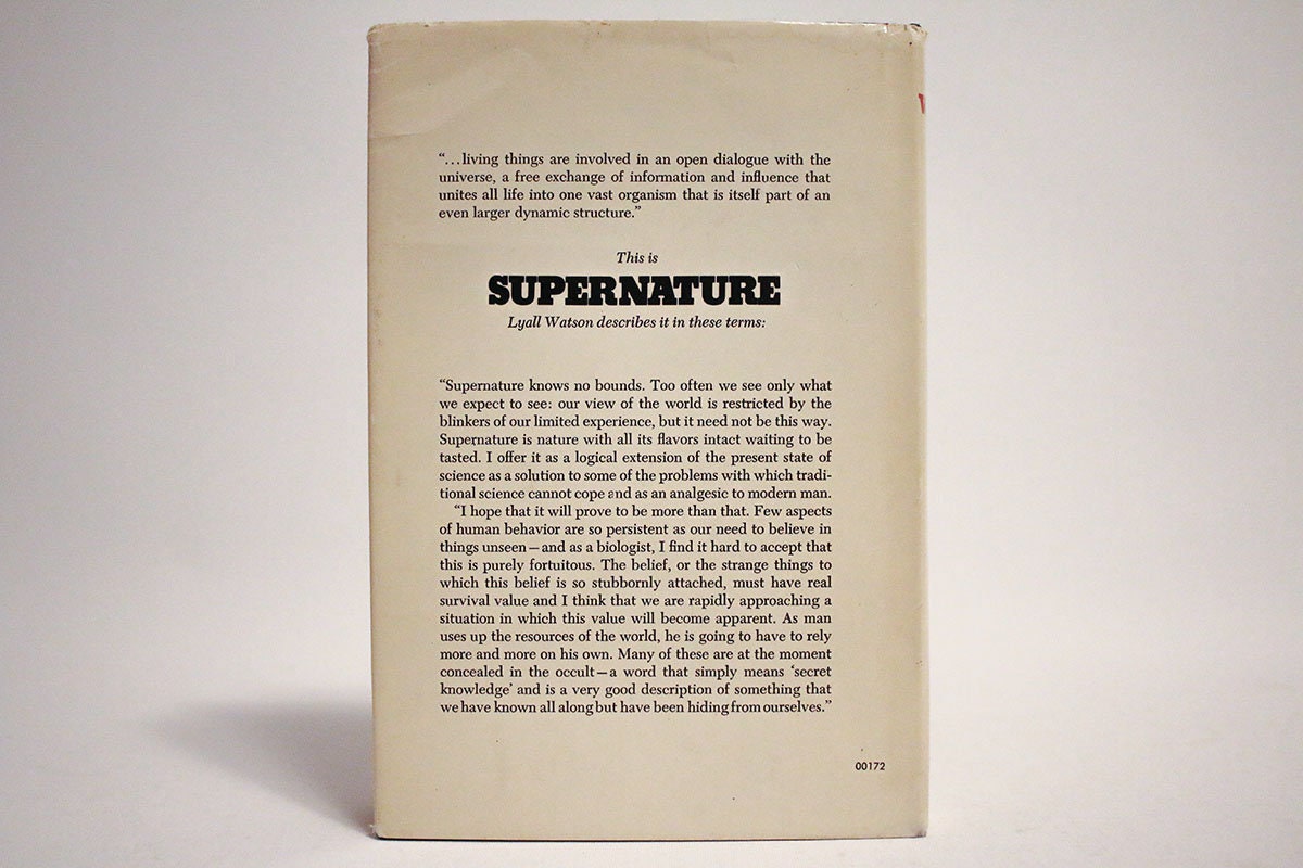 Supernature by Lyall Watson 1973 First Edition Hardcover (anchor Press ...