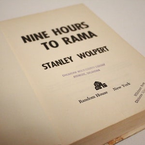 Nine Hours to Rama by Stanley Wolpert 1962 First Edition Hardcover Book ...