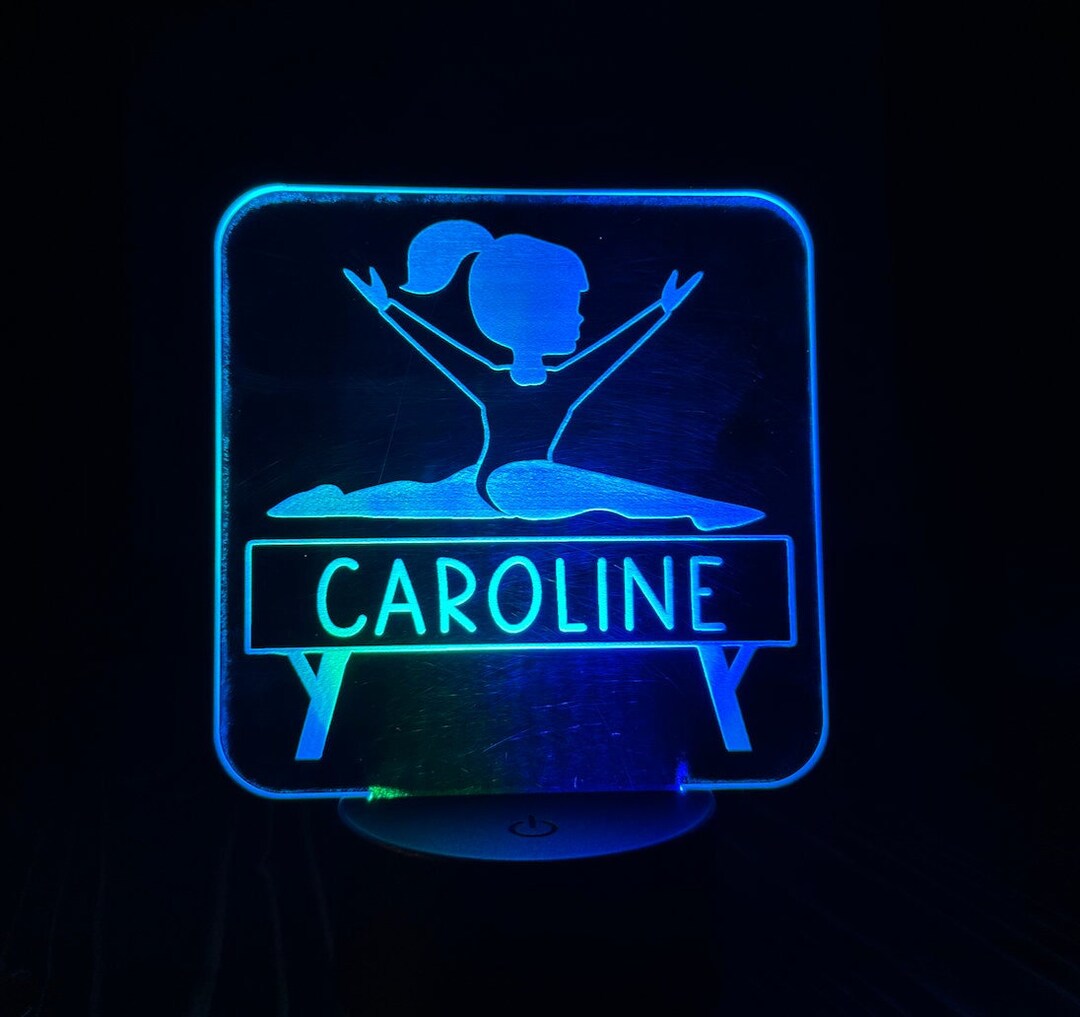 Gymnastics Acrylic Night Light With Custom Name Personalized Gymnast ...